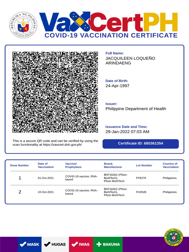 COVID-19 Vaccination Certificate Details | PDF