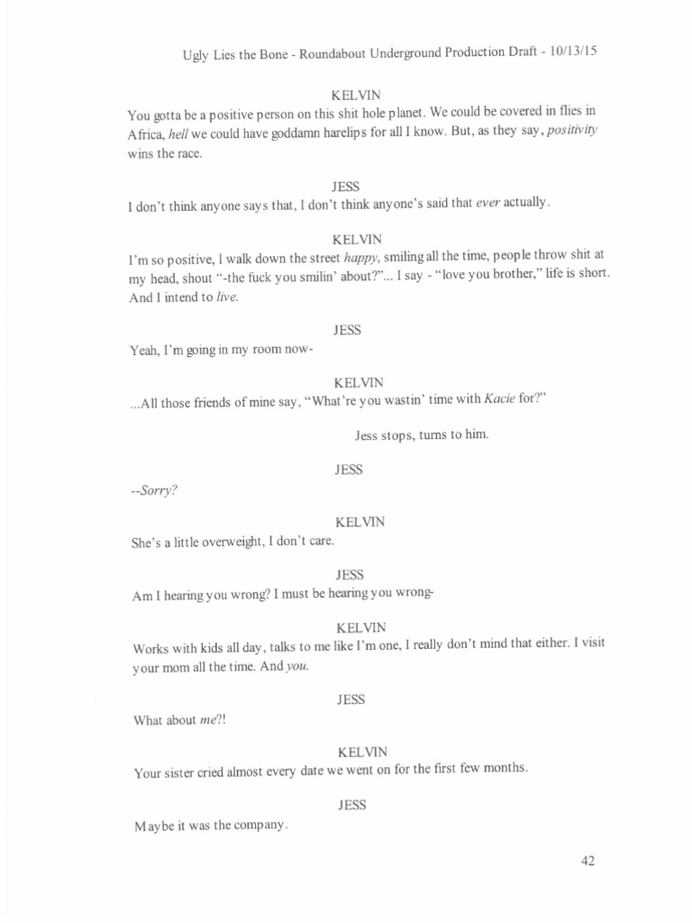 $ugly Lies The Bone Script PT 2 | PDF
