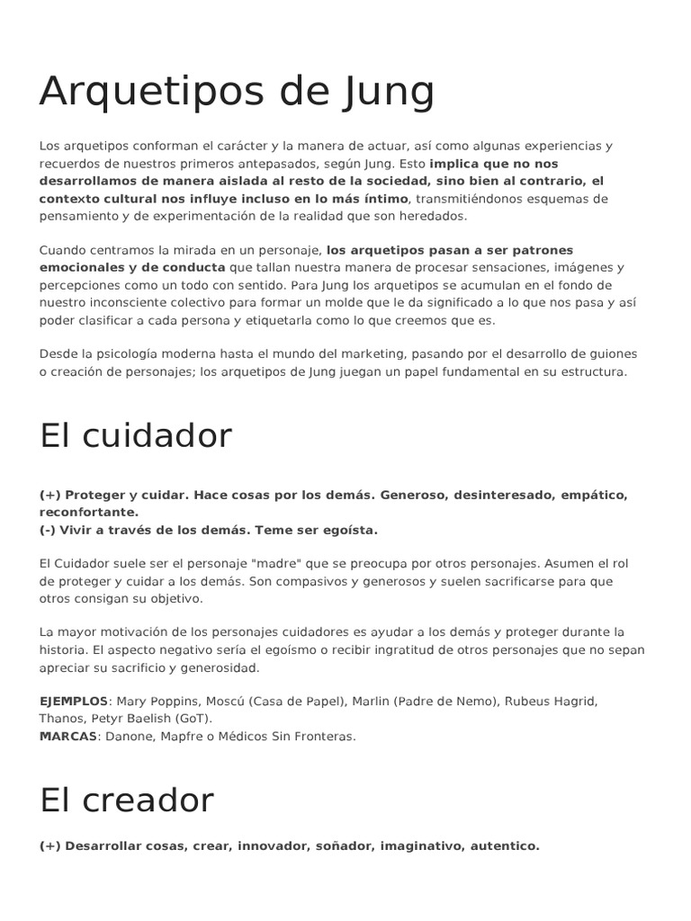 Arquetipos de Jung: Guía Completa | PDF | Carl Jung
