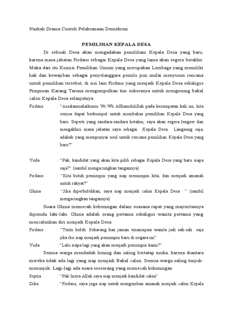 Naskah Drama Pemilihan Kades | PDF