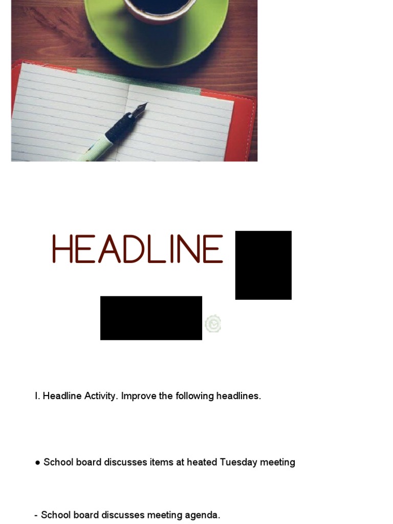 Headline Writing Activities | PDF | Law