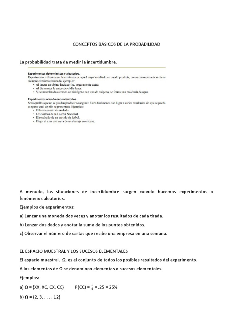Conceptos Básicos de La Probabilidad | PDF
