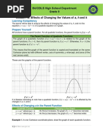 Math-9-LP - Q1 - W6B Represents A Quadratic Function Using Table of Values, Graph, and Equation ...