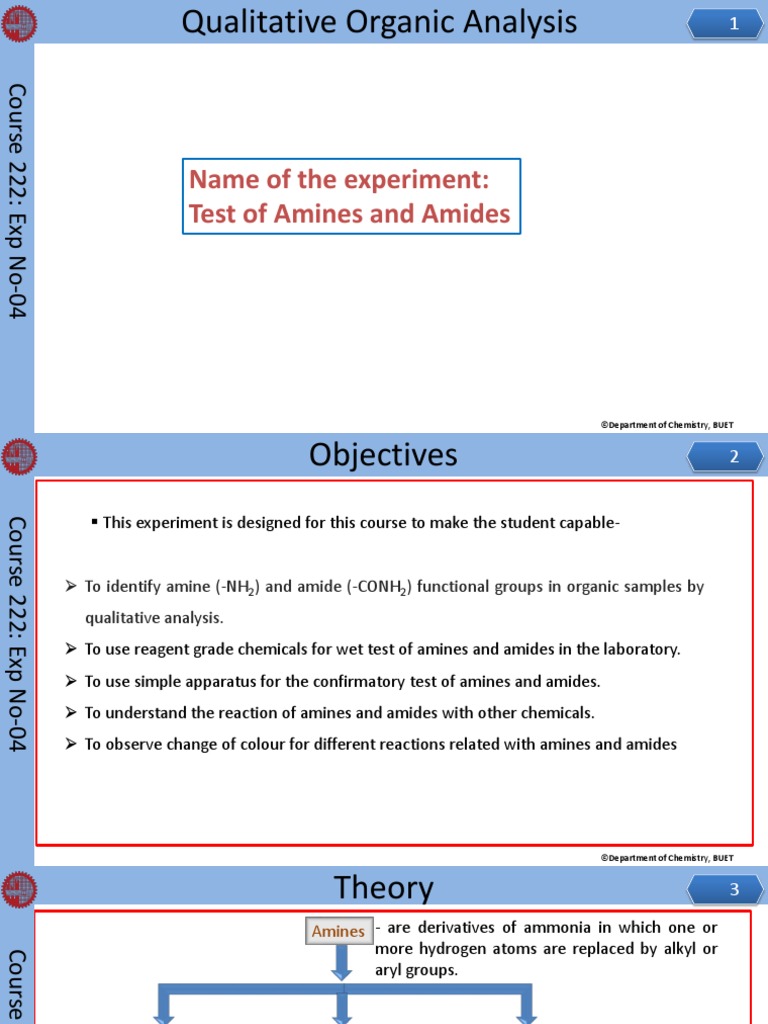 Test of Amine & Amide | PDF | Amine | Hydrochloric Acid