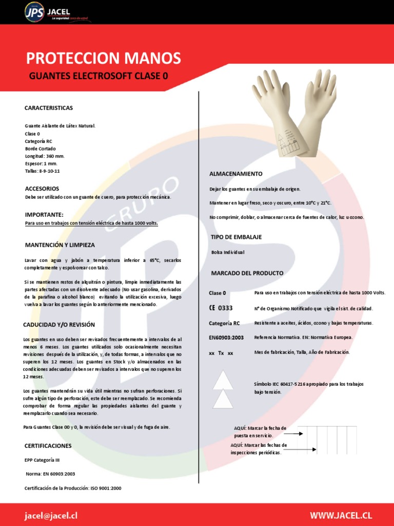 Electrosoft Clase 0 | PDF | Guante | Materiales