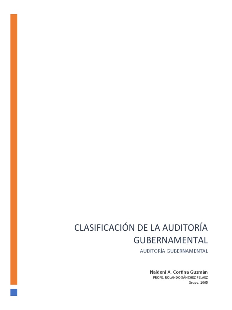 Clasificación Auditoria | PDF | Auditoría | Contador