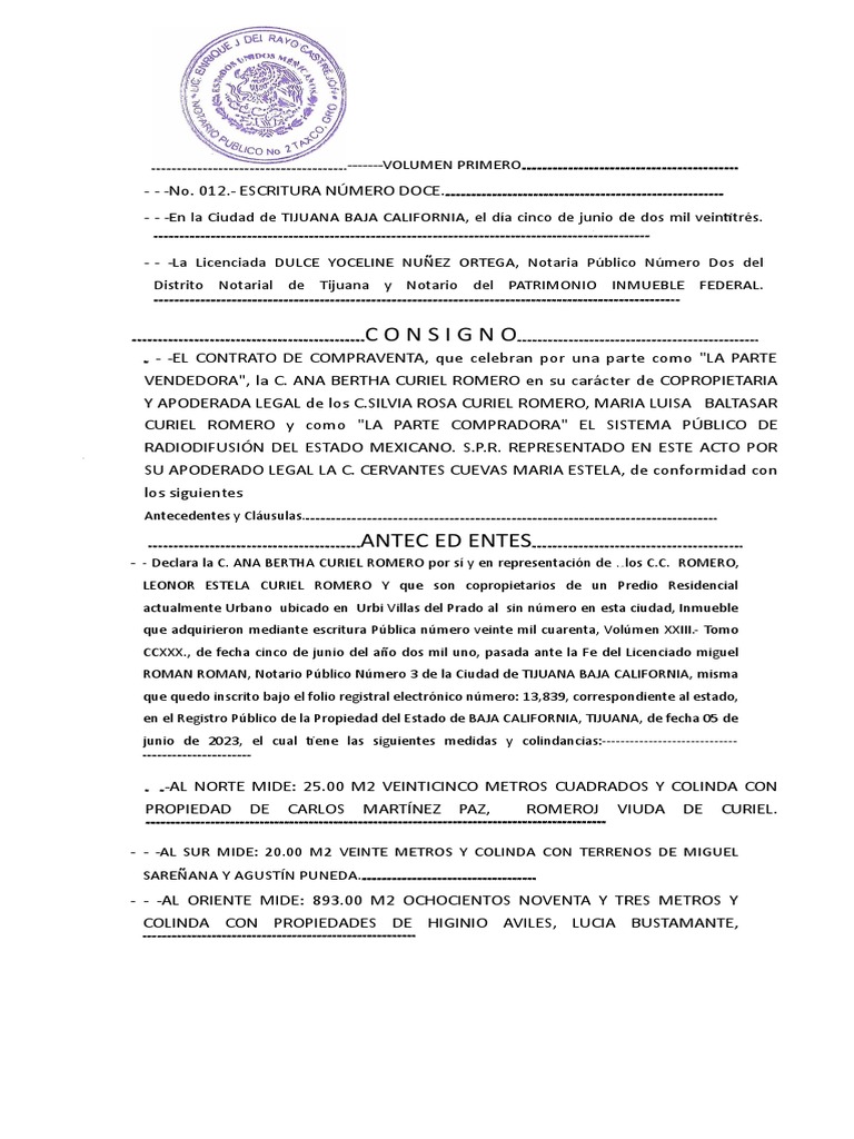 Escrituras Casa | PDF