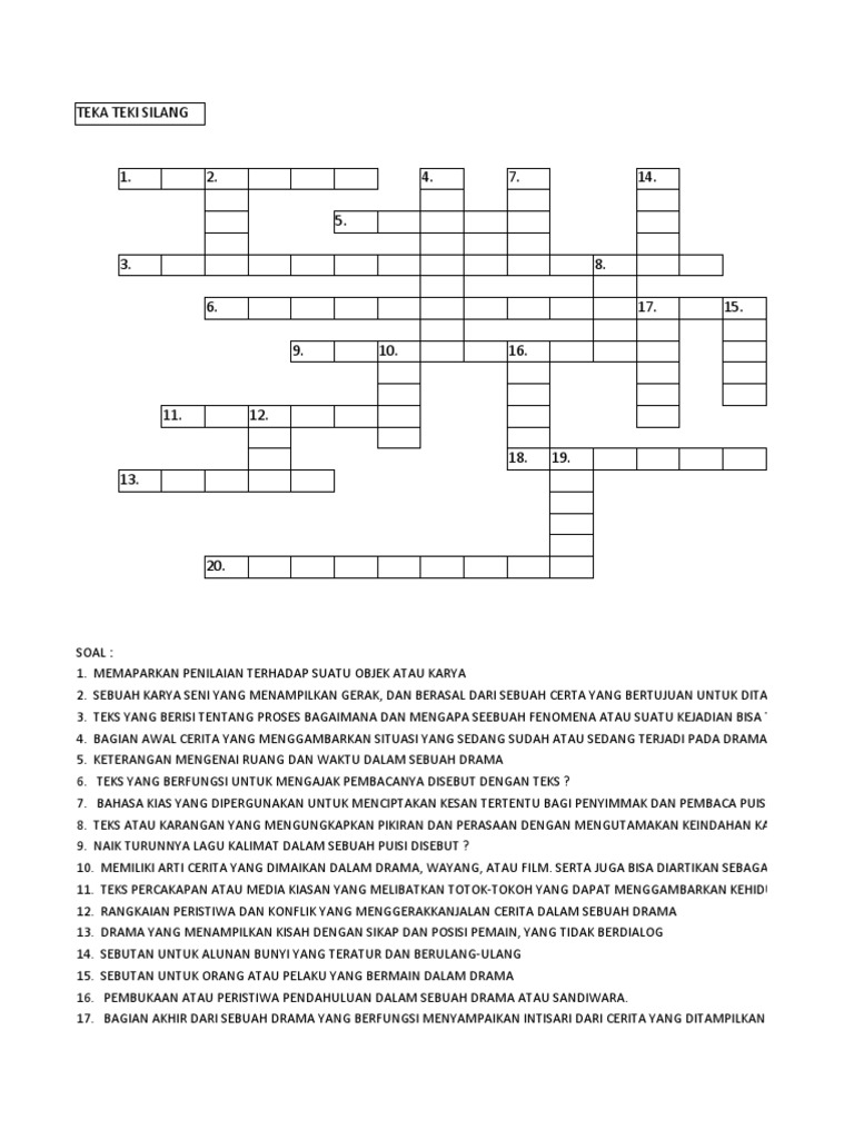Teka Teki Silang Bahasa | PDF