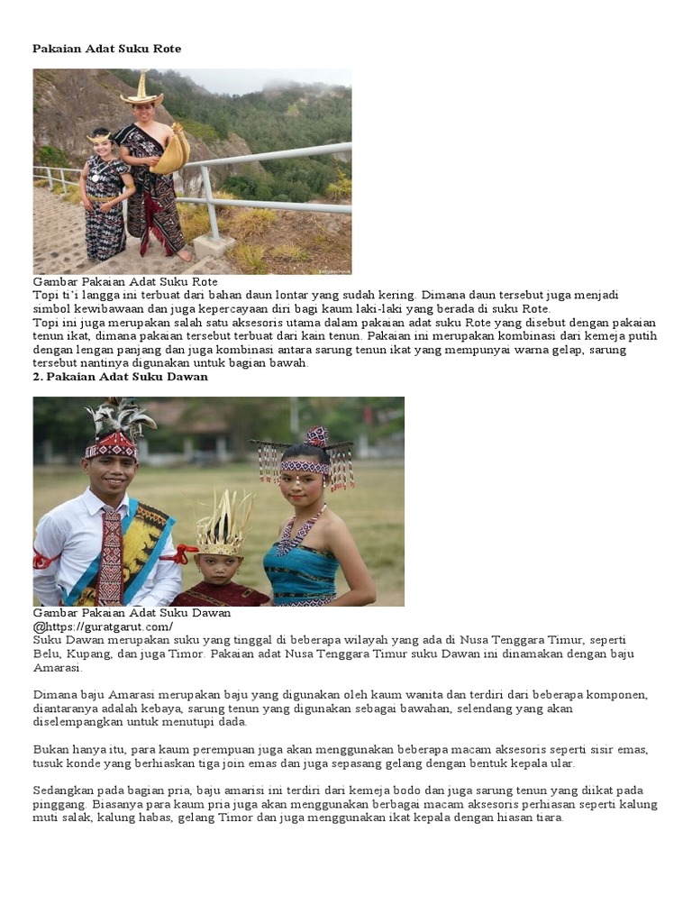 Pakaian Adat Suku Rote | PDF