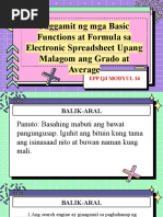 Epp Parts of Spreadsheet | PDF