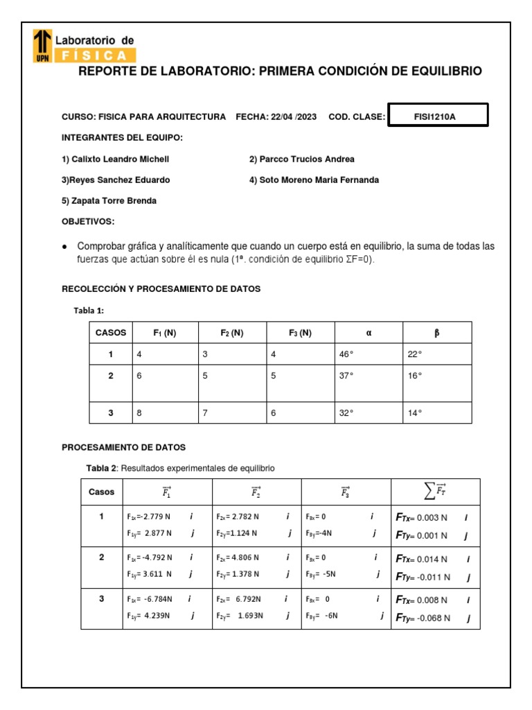 Reporte Lab Fisiarq S05 1 5534 | PDF | Tensión (Física) | Mecánica