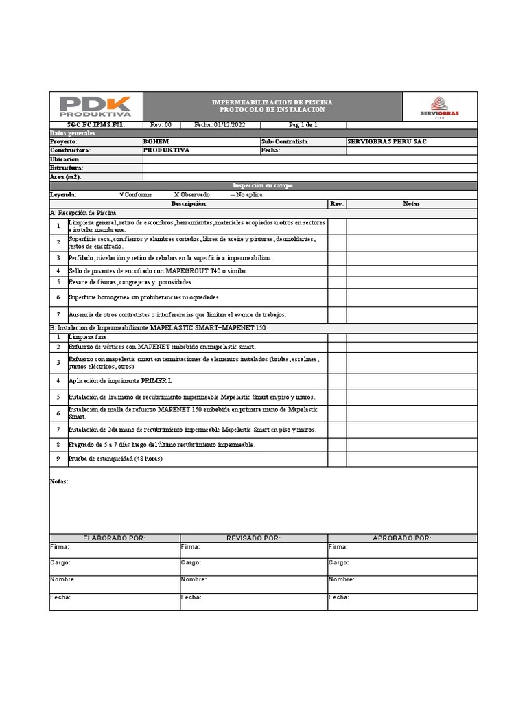 Protocolo - Impermeabilización - de - Cuarto de Maquinas - Sevilla | PDF | Materiales de ...