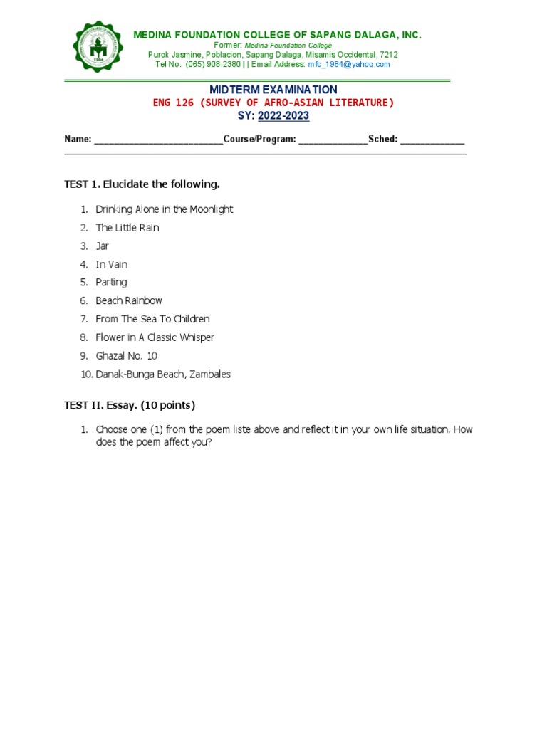 Midterm Exam in Eng 126 | PDF | Career & Growth