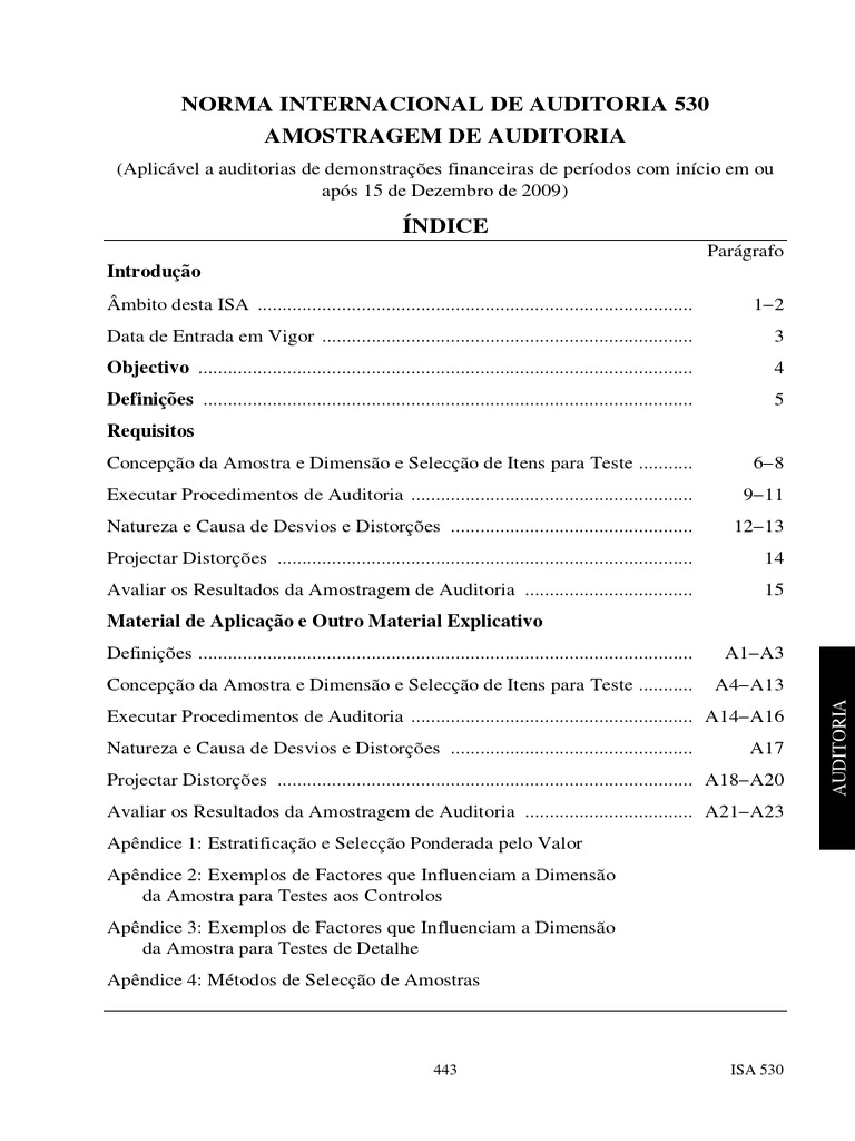 Amostragem de Auditoria: ISA 530 | PDF | Amostragem (Estatística ...