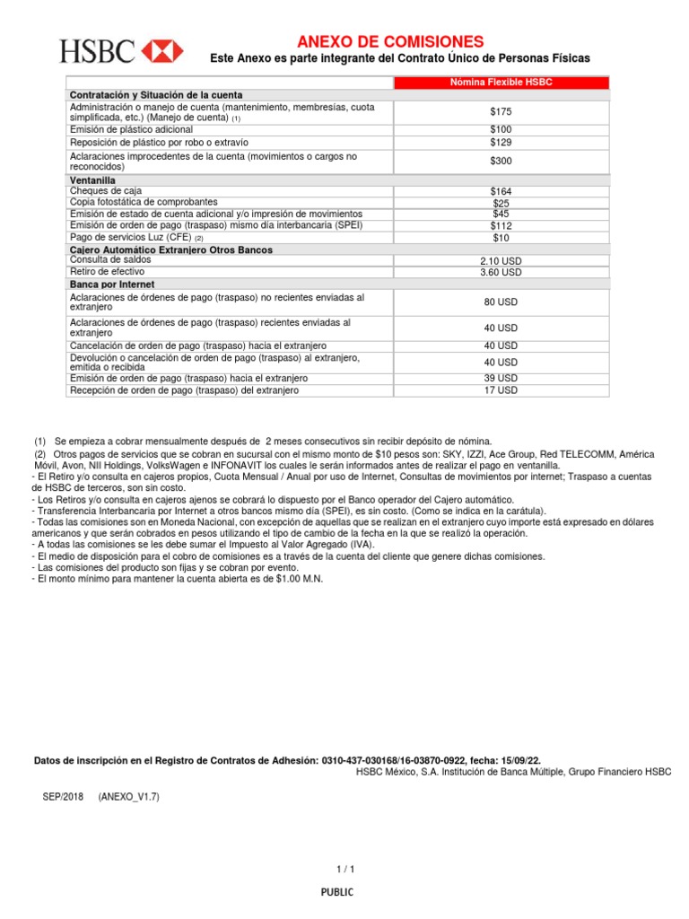 23 Anexo Nomina Flexible HSBC PSSW | PDF