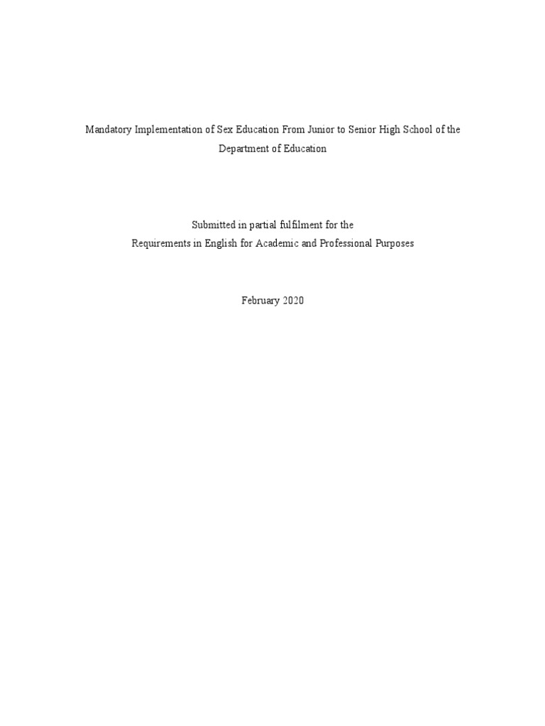 Position-Paper-3 1 | PDF | Sex Education | Safe Sex