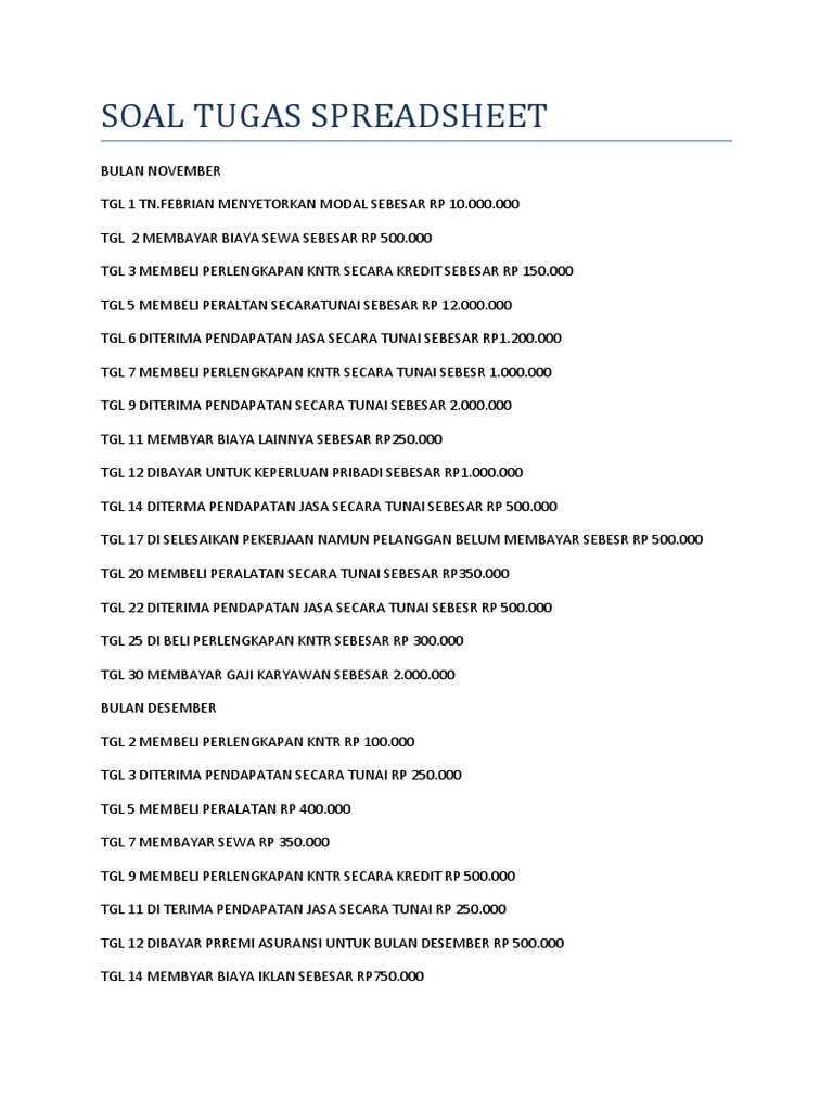 Catatan Keuangan Nov-Dec | PDF | Bisnis | Hukum