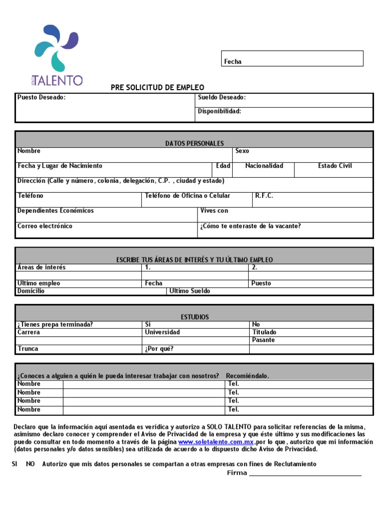 Pre Solicitud | PDF