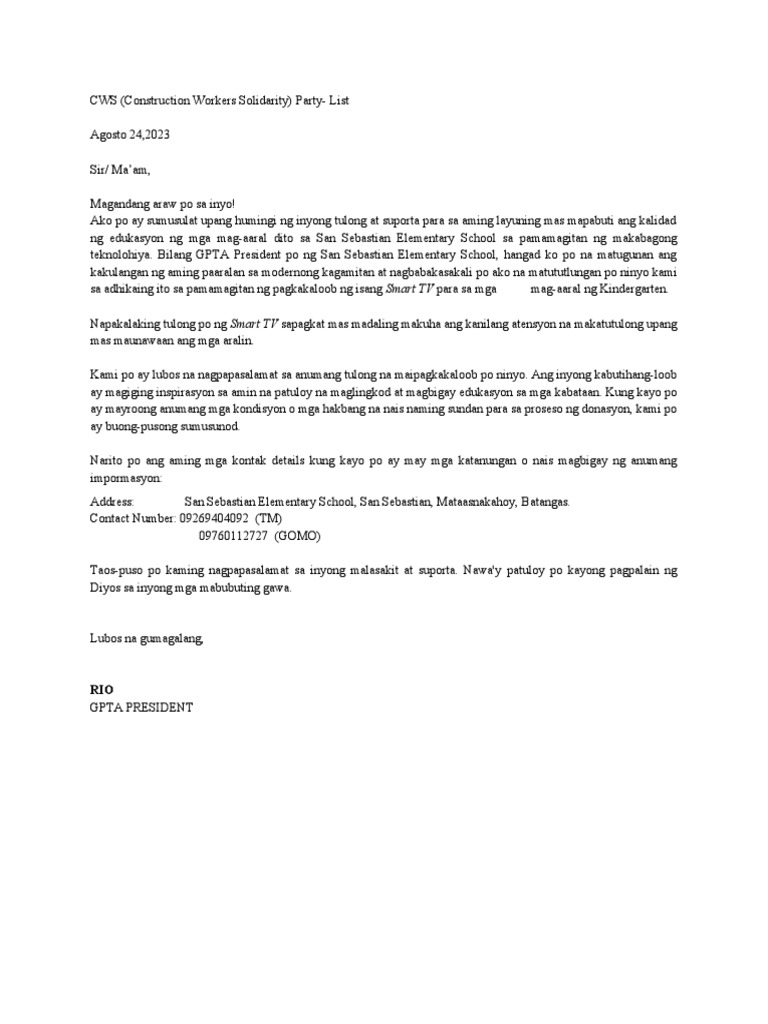 CWS sol.letter. | PDF