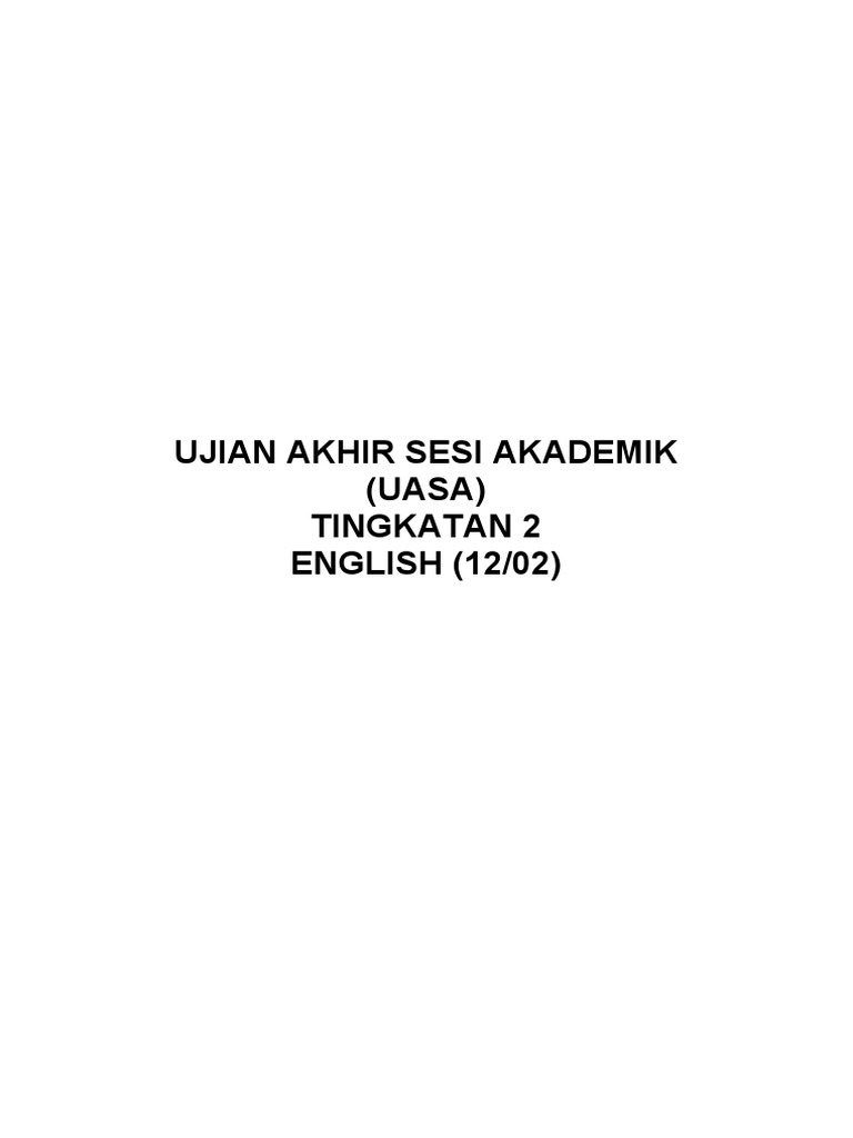 English - (UASA) F2 - ENGLISH MODEL 1 - 2023 | PDF