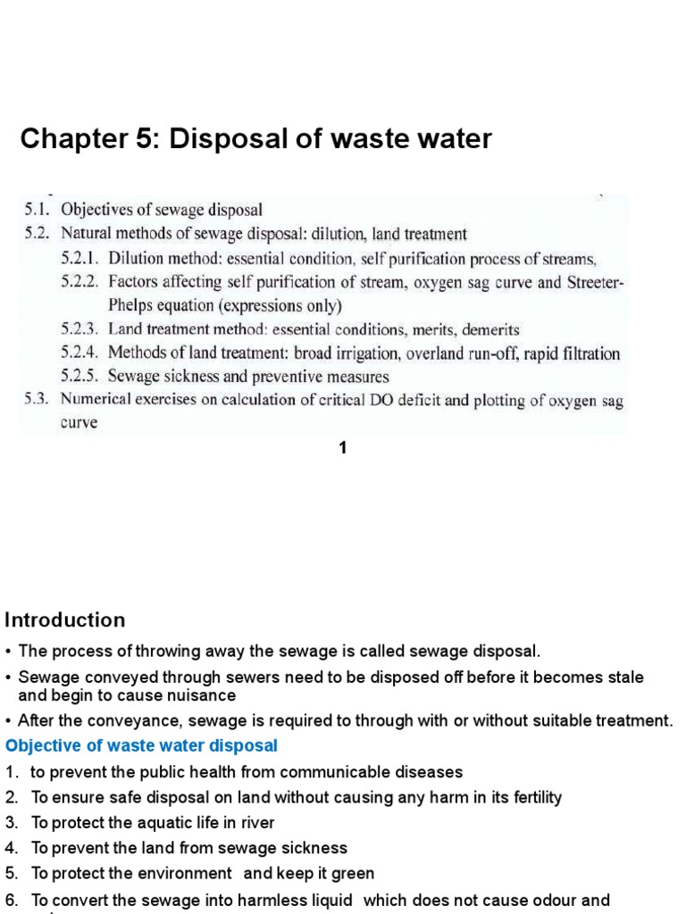 Waste Water Disposal Methods Explained | PDF