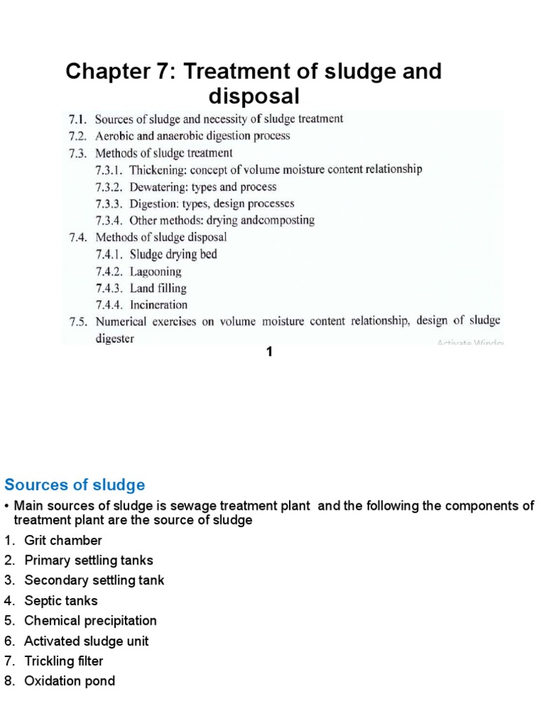 Chapter 7 Sludge Treatment and Disposal | PDF