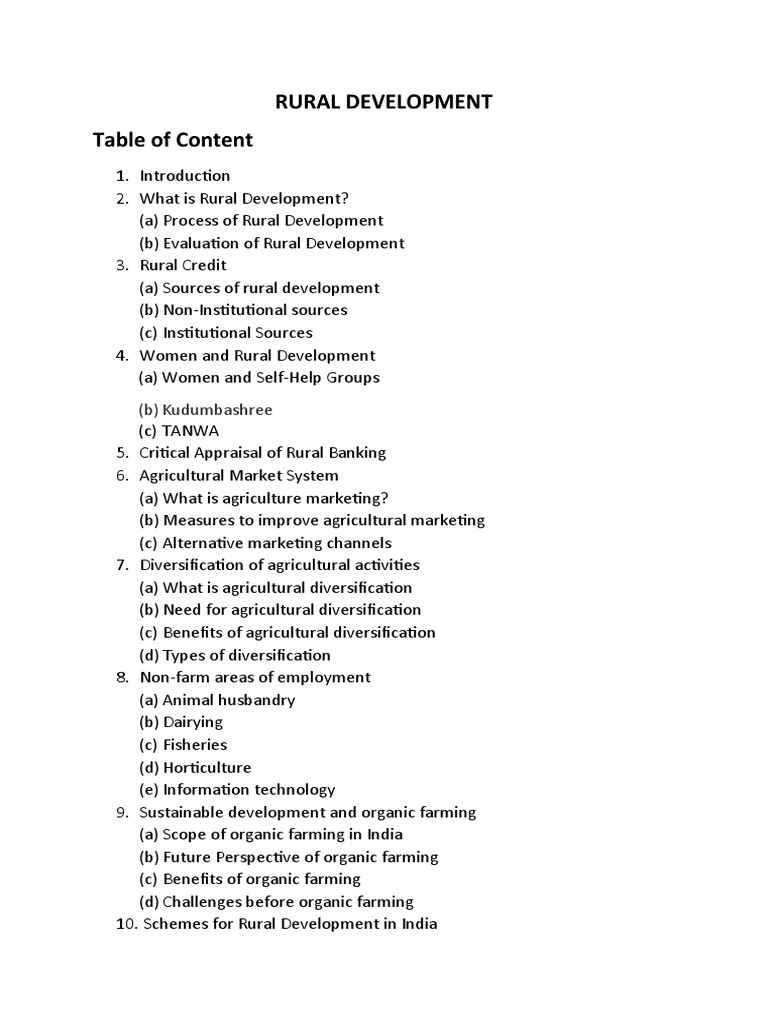 Rural Development | PDF | Agriculture | Organic Farming