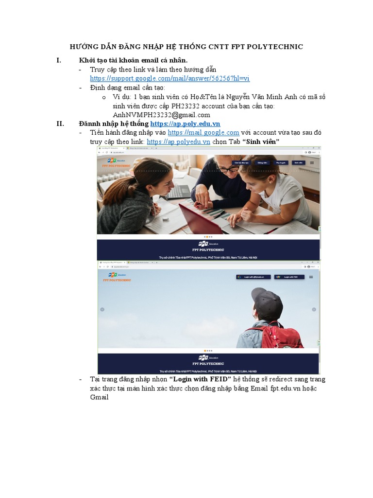 Hướng Dẫn Đăng Nhập Hệ Thống Cntt Fpt Polytechnic I. Khởi tạo tài khoản ...