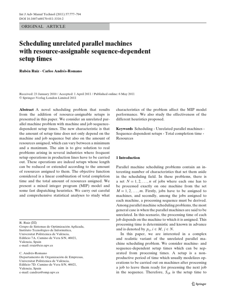 Scheduling Unrelated Parallel Machines (Tem Instacias No Site) | PDF ... Scheduling Unrelated Parallel Machines (Tem Instacias No Site) | PDF ...