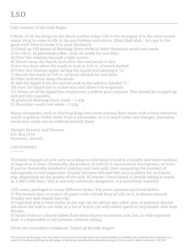 How to Make LSD: A Step-by-Step Guide | PDF
