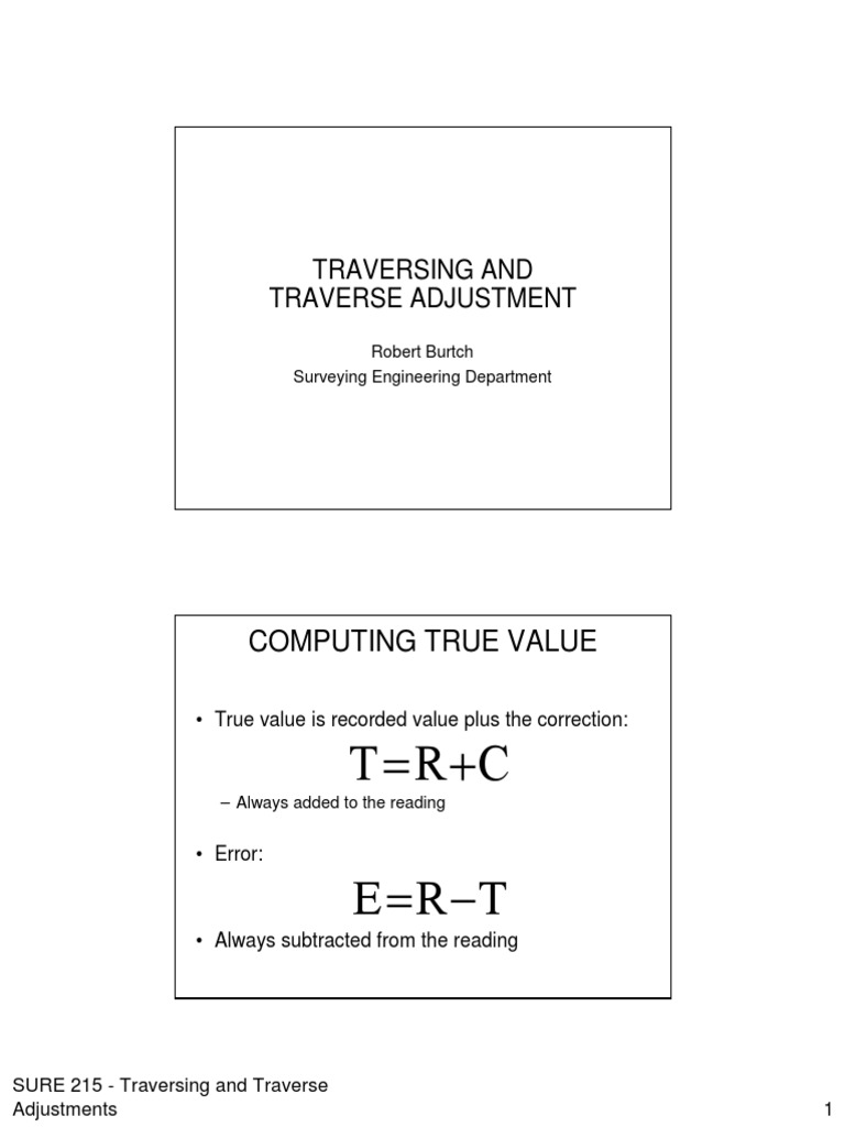 Traverse Adjustment | PDF | Latitude | Angle