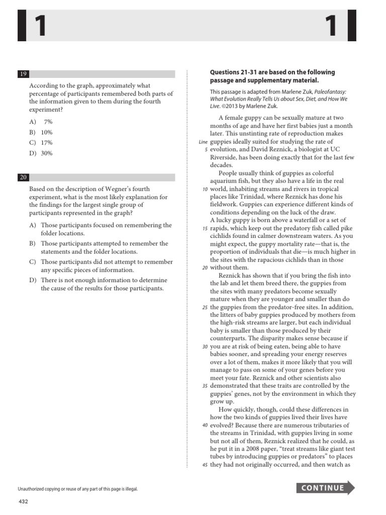 Questions 21-31 Are Based On The Following Passage and Supplementary Material | Download Free ...