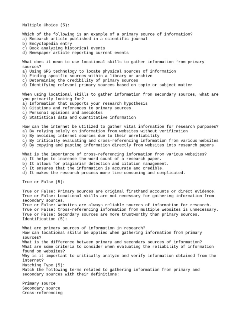 Module 4 | PDF | Primary Sources | Information