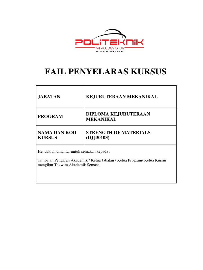 (A) - Muka Utama FPK DJJ30103 | PDF