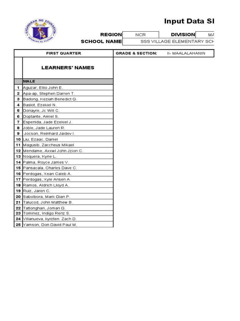Sample Class Record | PDF