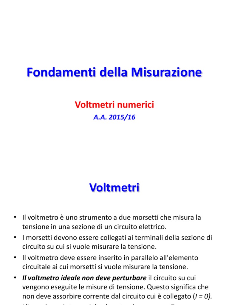 005 1 Lezione Voltmetri Numerici | PDF