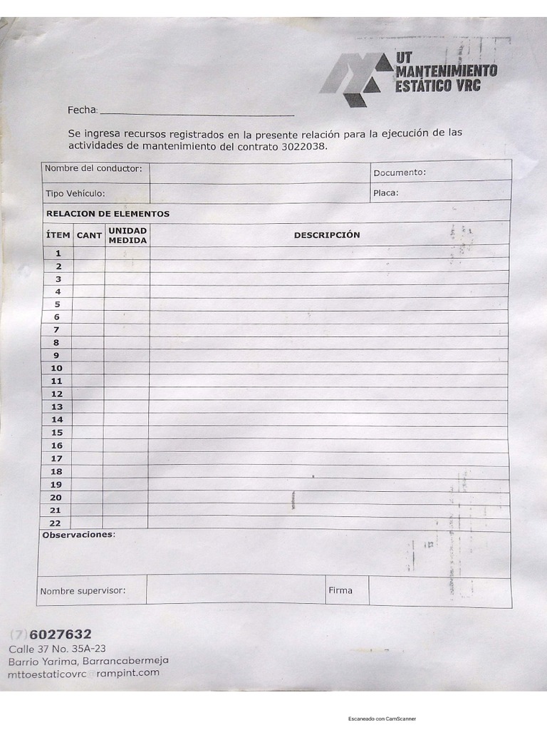 Formato de Retiro de Herramientas | PDF