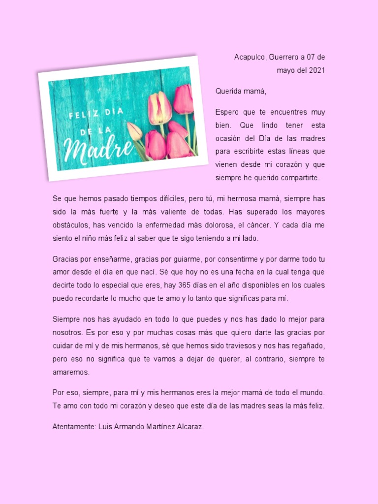 Carta A Mi Mamá Pdf