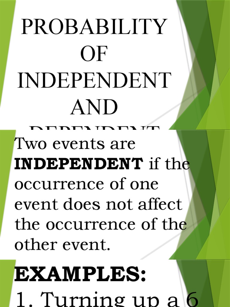Probability of Independent and Dependent Events | PDF | Gambling | Gaming