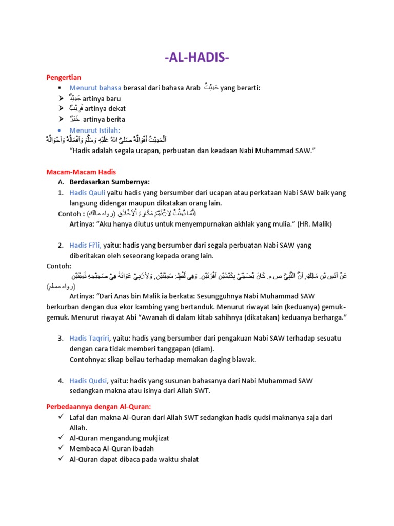 Jenis dan Fungsi Hadis dalam Islam | PDF