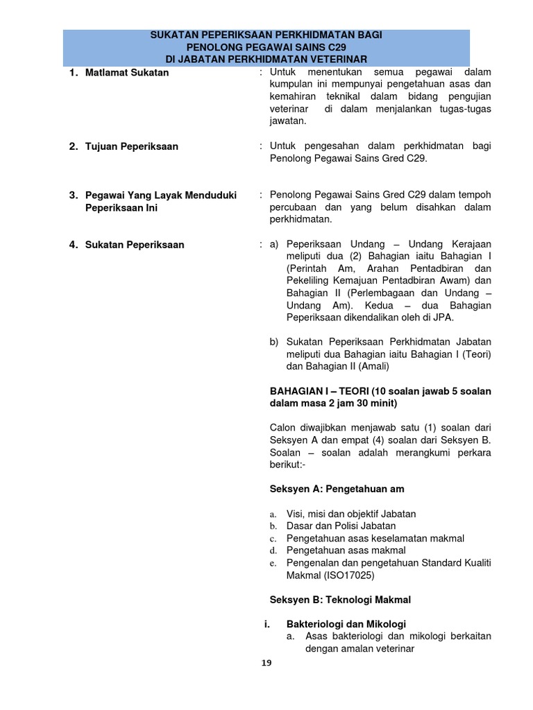 Sukatan C19, C29 Dan KPSL C29 | PDF