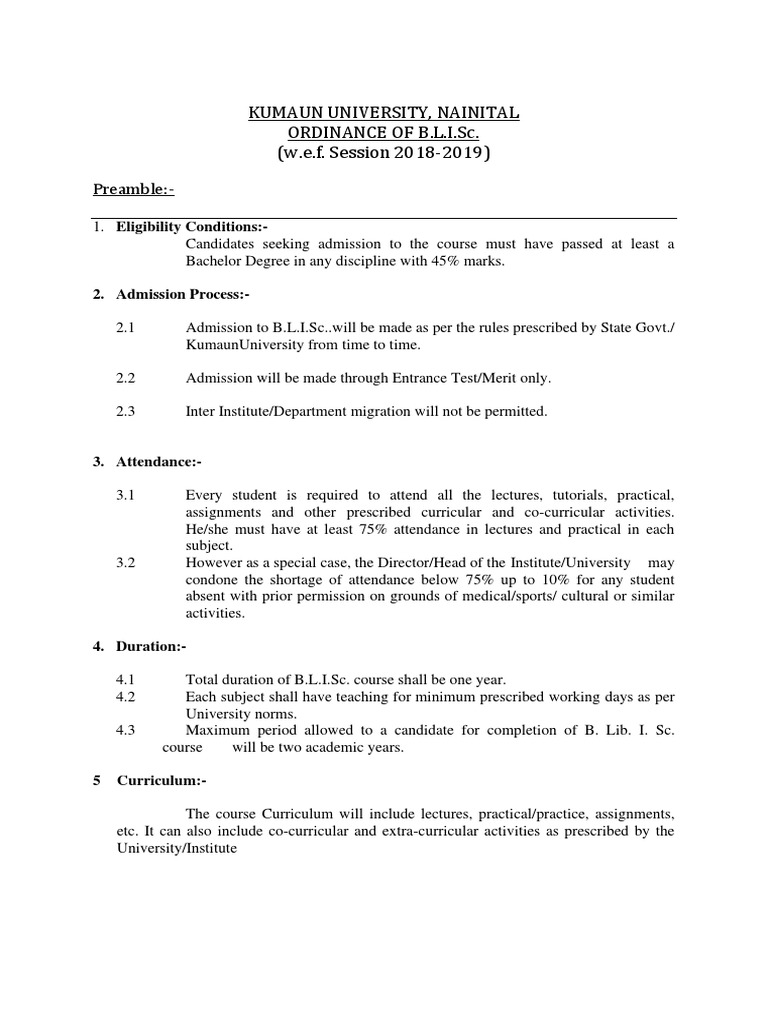 B.Lib 2018-19 Syllabus | PDF