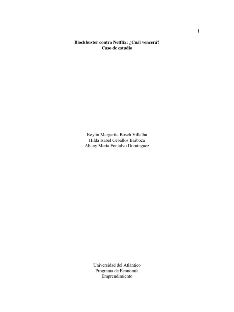 Blockbuster vs Netflix: Análisis Competitivo | PDF | Negocios | Informática