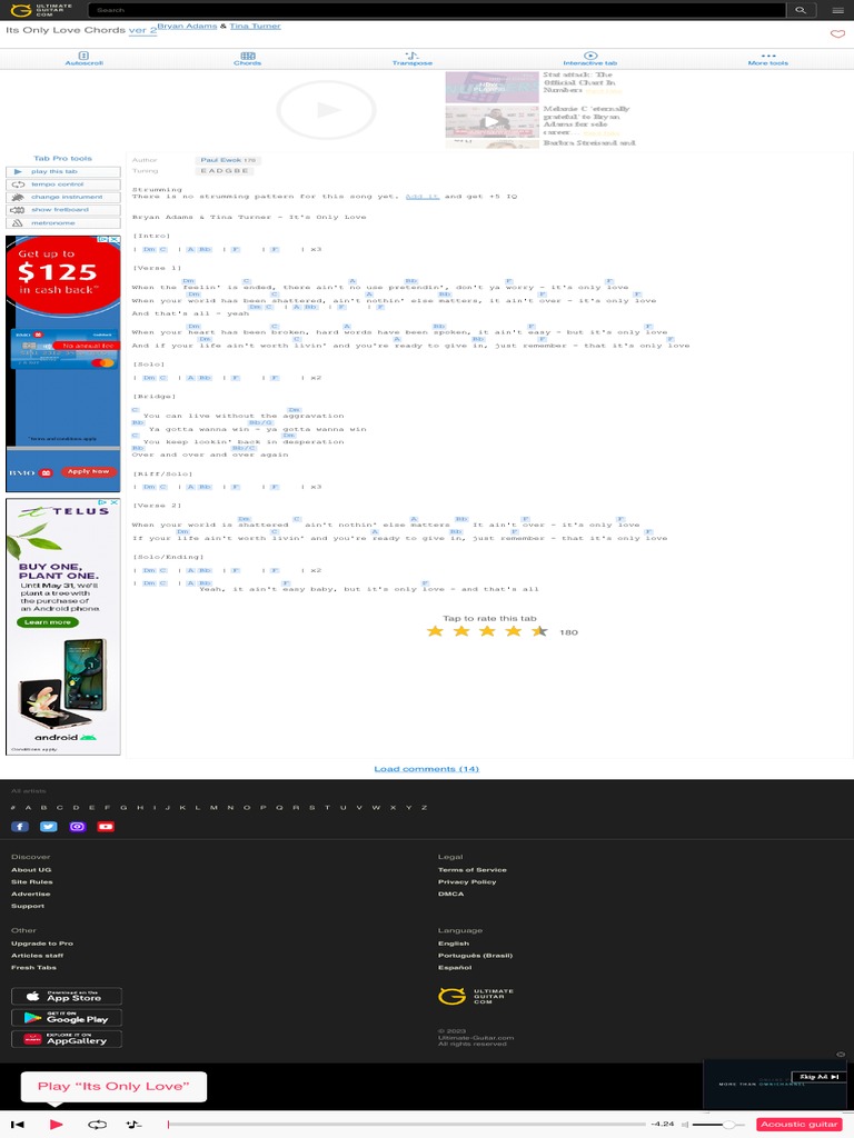 It's Only Love - Bryan Adams & Tina Turner | PDF | Irish Musical ...