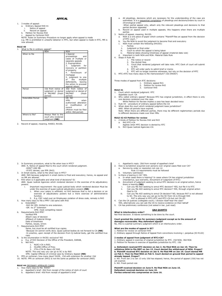 Modes of Appeal in Legal Proceedings | PDF | Injunction | Appeal
