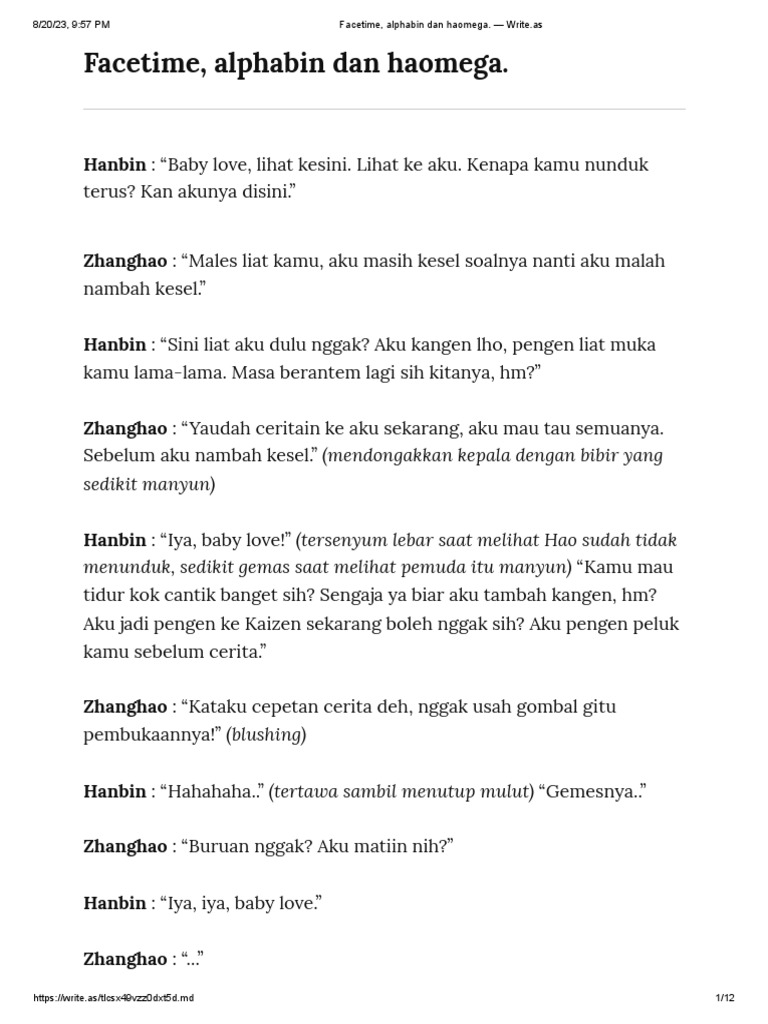 Facetime, Alphabin Dan Haomega. - Write - As | PDF