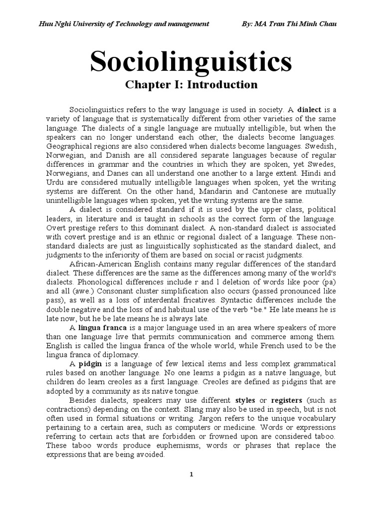 Sociolinguistics With Update | PDF | Language Acquisition | Sociolinguistics