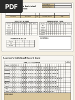 Learner's Individual Record Card (Excel) | PDF | Learning | Cognition