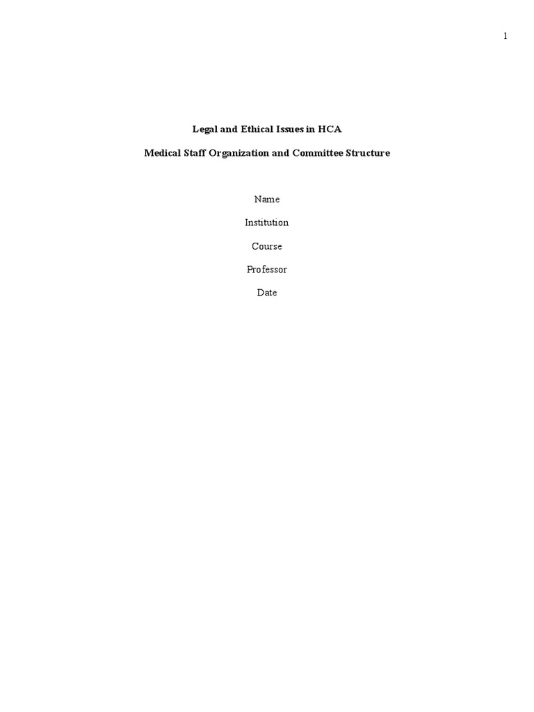 Legal and Ethical Issues in HCA | PDF | Self-Improvement