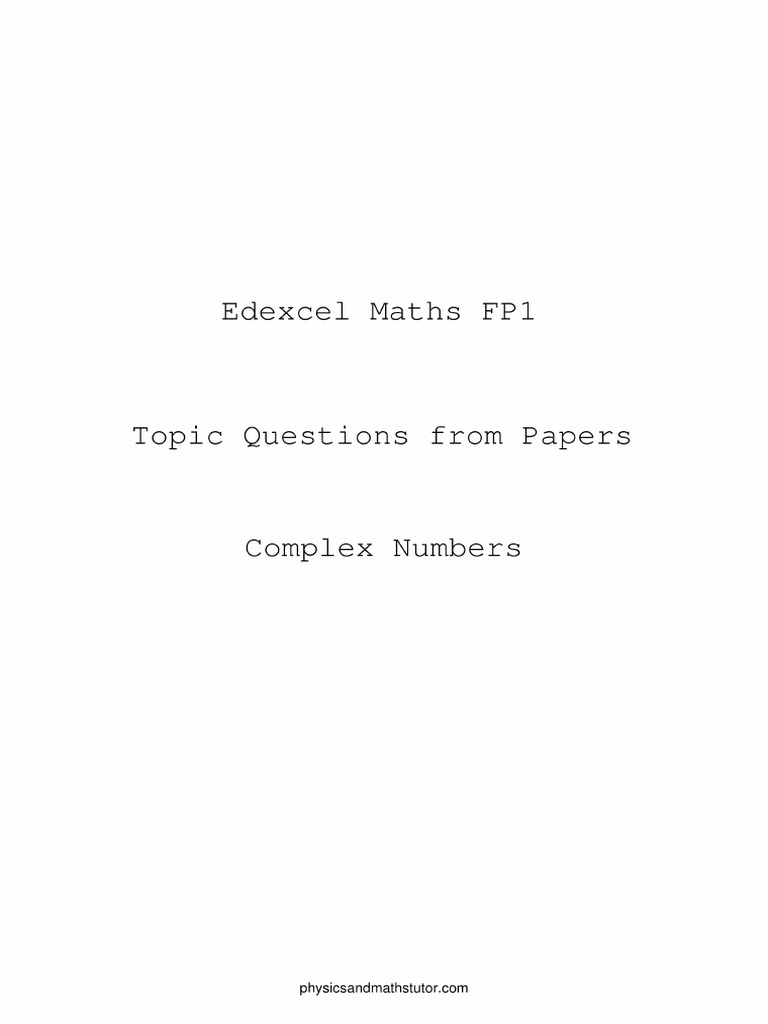 Ch1 Complex Numbers Pdf 2598